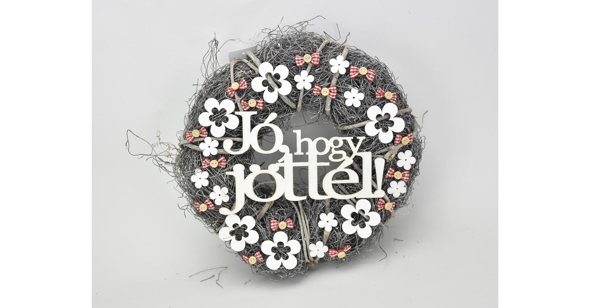 Ajtókopogtató Jó, hogy jöttél! szürke 30cm - Ajtókopogtató, díszített ... Ajtókopogtató Jó, hogy jöttél! szürke 30cm - Ajtókopogtató, díszített ...